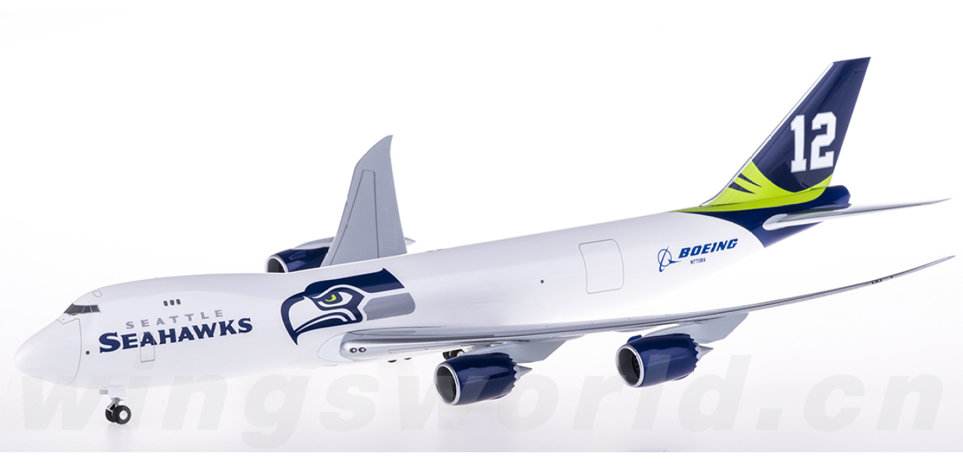 HG2N770BA Boeing 747-8F N770BA 西雅图海鹰队彩绘 Hogan 1:200 -飞机模型世界