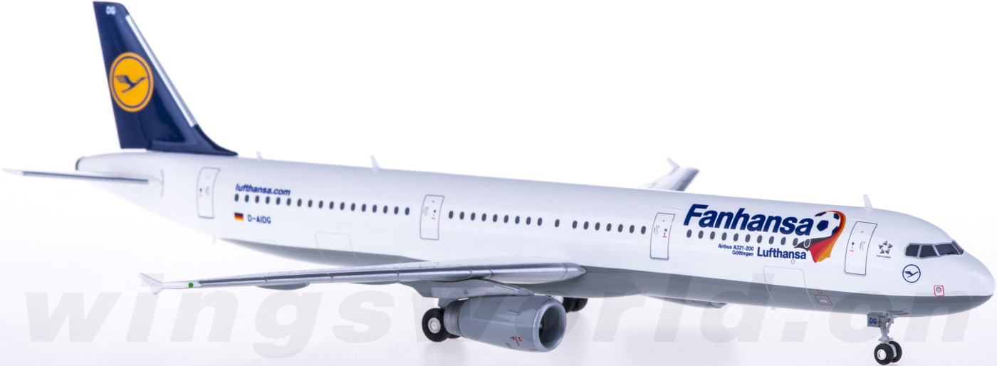 556750 Lufthansa 汉莎航空 Airbus A321 D-AIDG Fanhansa Herpa 1:200 -飞机模型世界