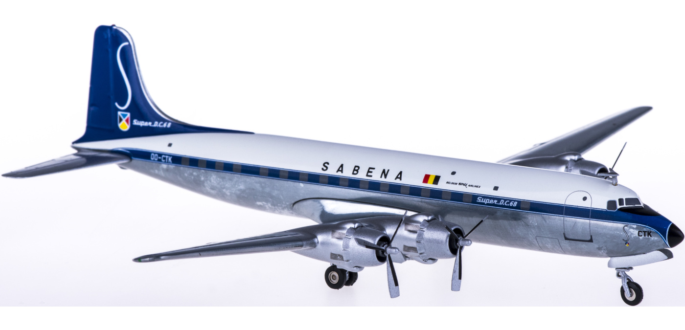 554916 Sabena 比利时航空 Douglas DC-6B OO-CTK Herpa 1:200 -飞机模型世界