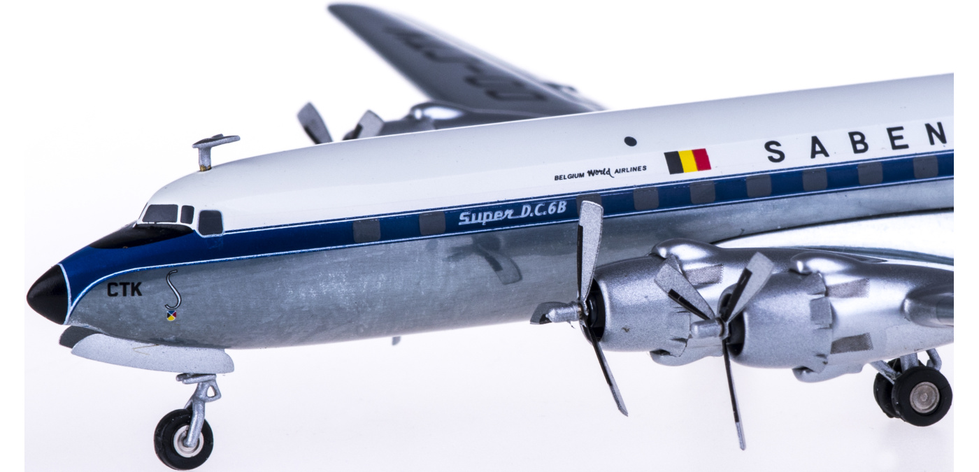 554916 Sabena 比利时航空 Douglas DC-6B OO-CTK Herpa 1:200 -飞机模型世界