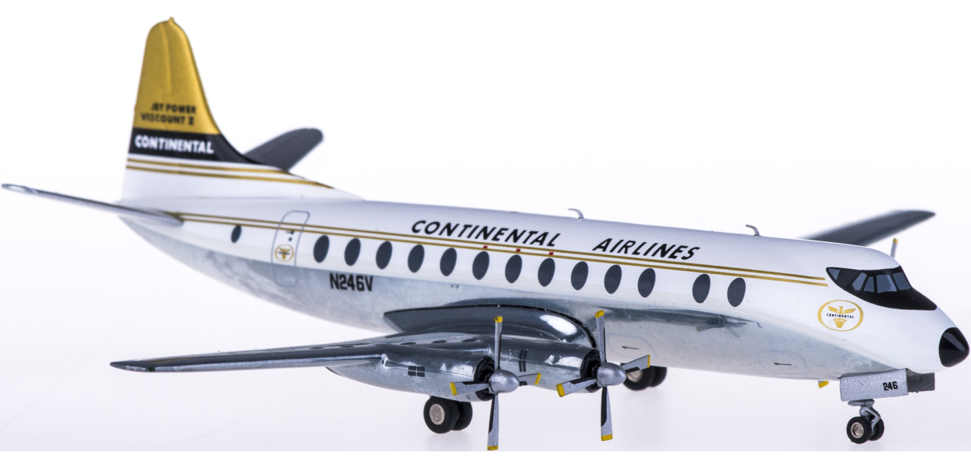 554398 Continental Airlines 美国大陆航空 Vickers Viscount 800 N246V Herpa 1: ...