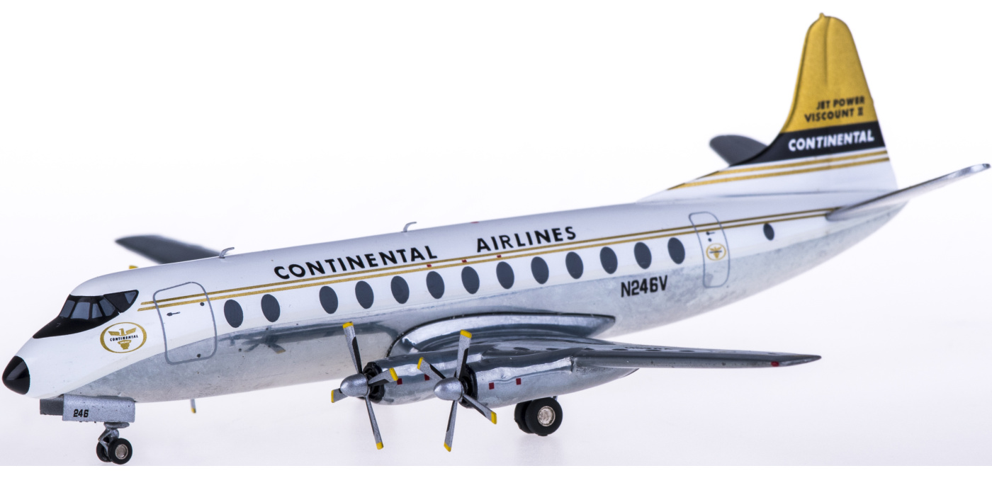554398 Continental Airlines 美国大陆航空 Vickers Viscount 800 N246V Herpa 1: ...