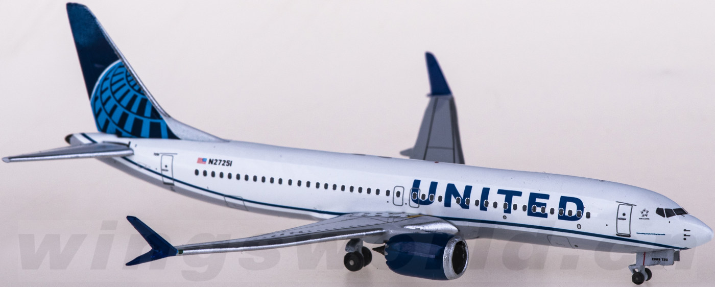 AC411022 United Airlines 美国联合航空 Boeing 737 MAX 8 N27251 AeroClassics 1: ...