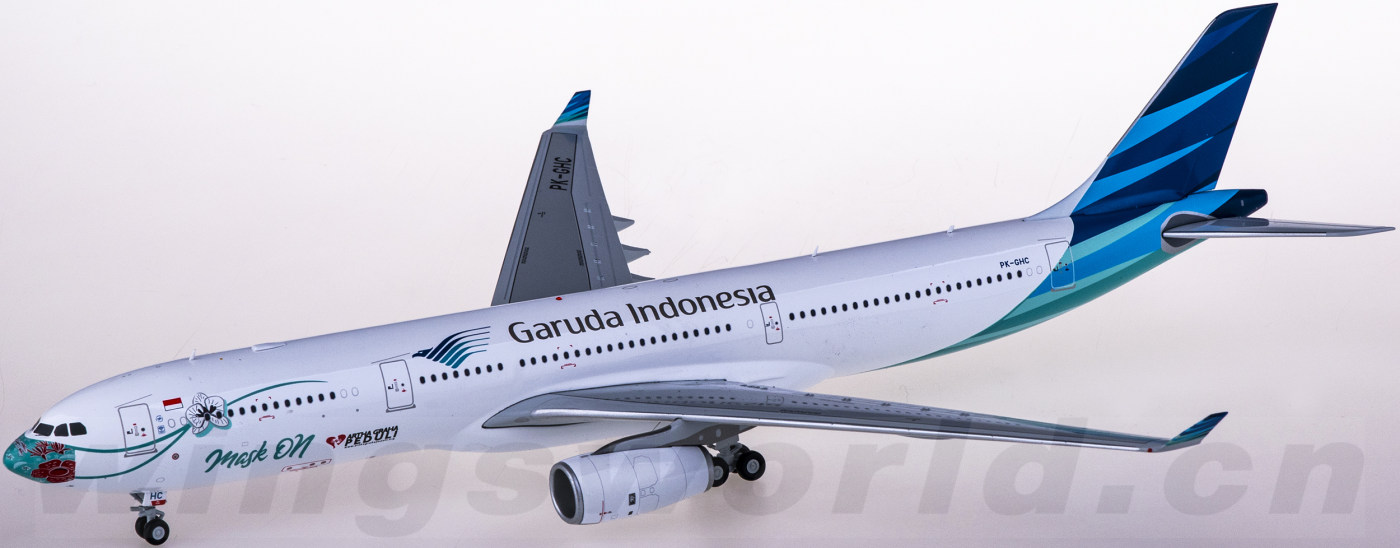 LH2270 Garuda Indonesia 印度尼西亚鹰航 Airbus A330-300 PK-GHC JC Wings 1:200 -飞机模型世界