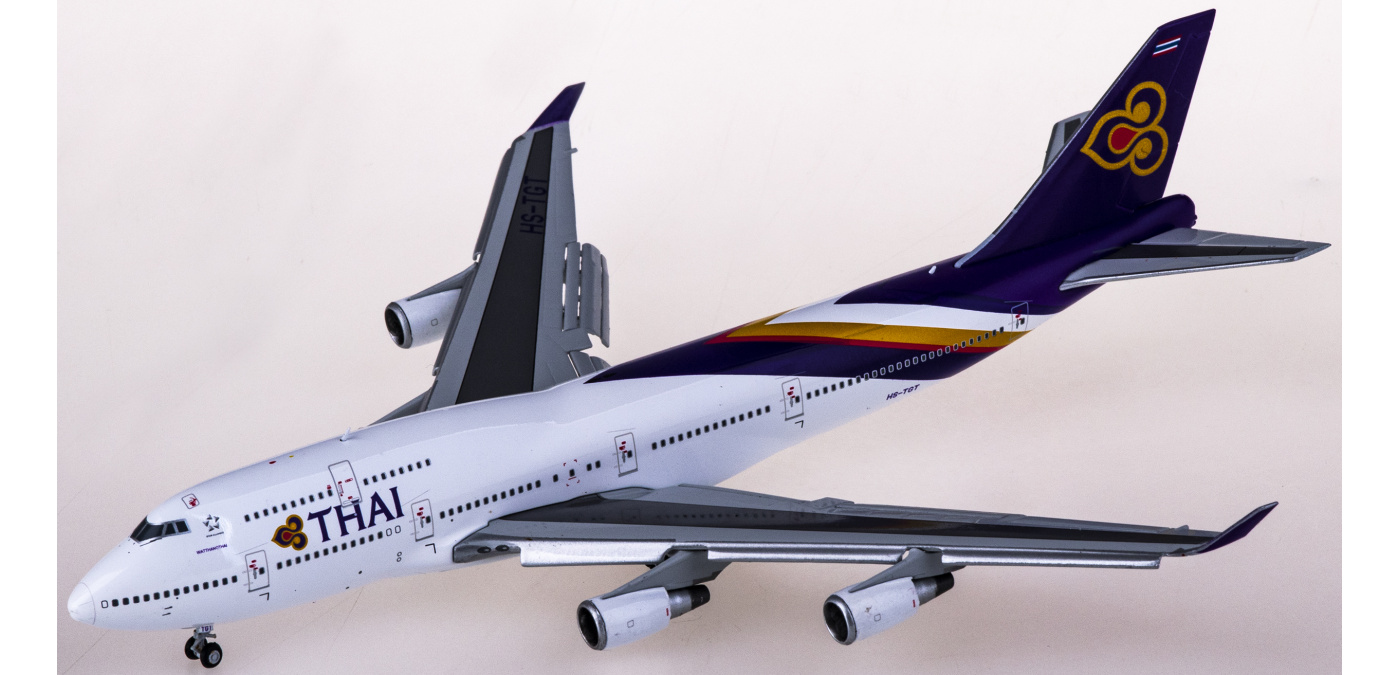 LH4212A Thai Airways 泰国国际航空 Boeing 747-400 HS-TGT 襟翼放下版 JC Wings 1:400 -飞机模型世界