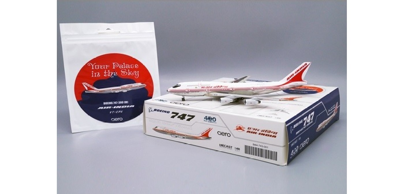BB4-743-001 Air India 印度航空 Boeing 747-300M VT-EPX BigBird400 1:400 -飞机模型世界