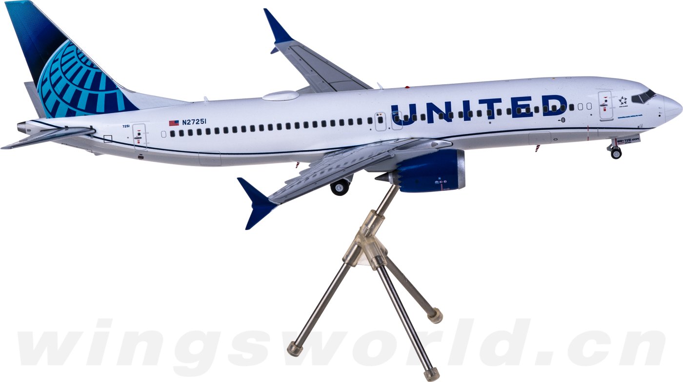 G2UAL1054 United Airlines 美国联合航空 Boeing 737 MAX 8 N27251 Geminijets 1: ...