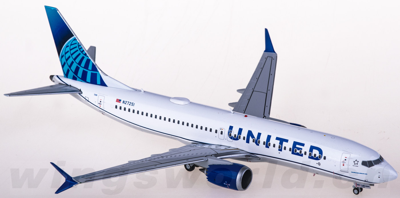 G2UAL1054 United Airlines 美国联合航空 Boeing 737 MAX 8 N27251 Geminijets 1: ...