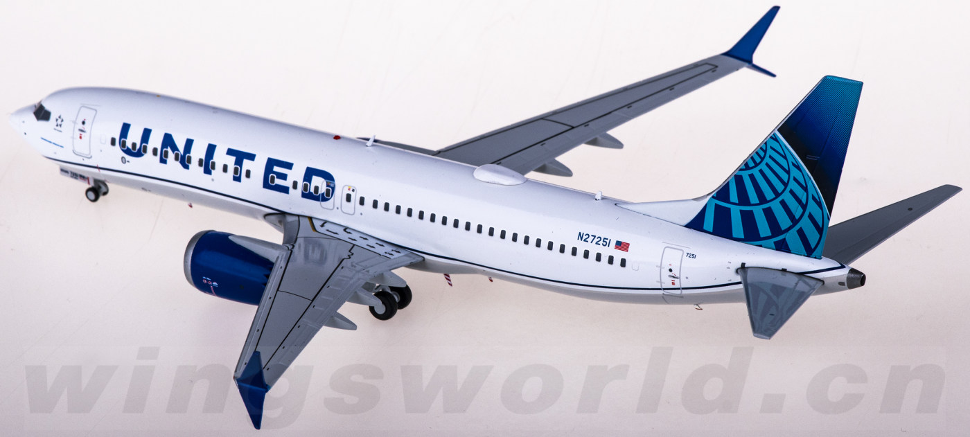 G2UAL1054 United Airlines 美国联合航空 Boeing 737 MAX 8 N27251 Geminijets 1: ...