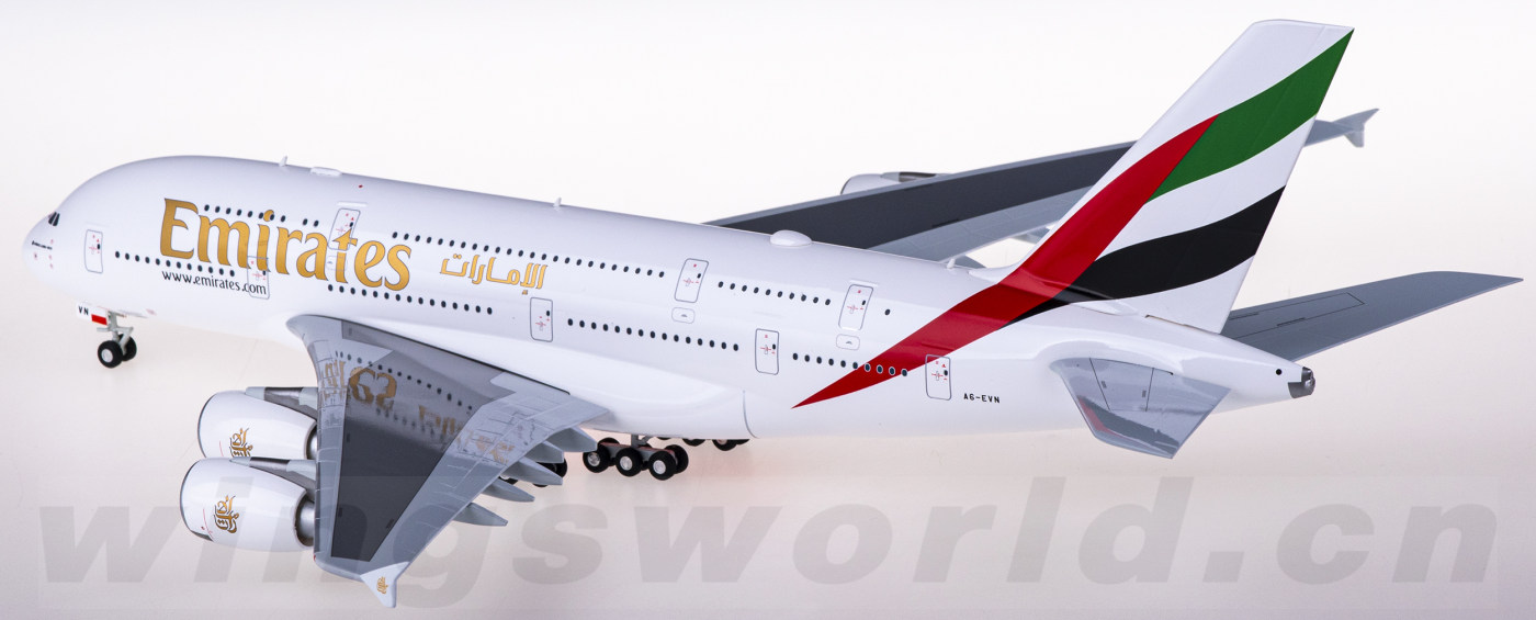555432-003 Emirates 阿联酋航空 Airbus A380-800 A6-EVN Herpa 1:200 -飞机模型世界