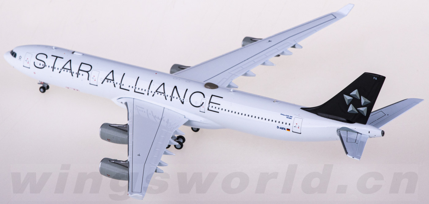EW4343002 Lufthansa 汉莎航空 Airbus A340-300 D-AIFA 星空联盟 JC Wings 1:400 -飞机模型世界
