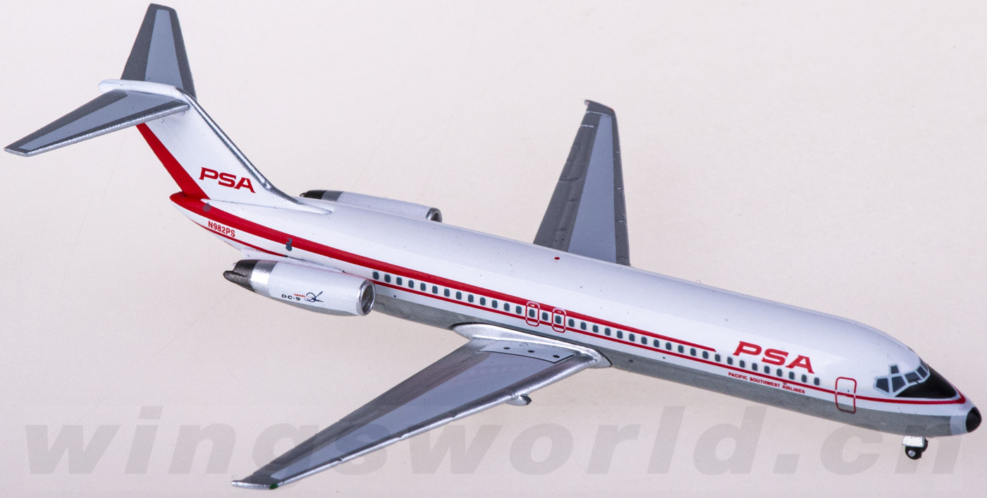 AC411145 PSA McDonnell Douglas DC-9-32 N982PS AeroClassics 1:400 -飞机模型世界
