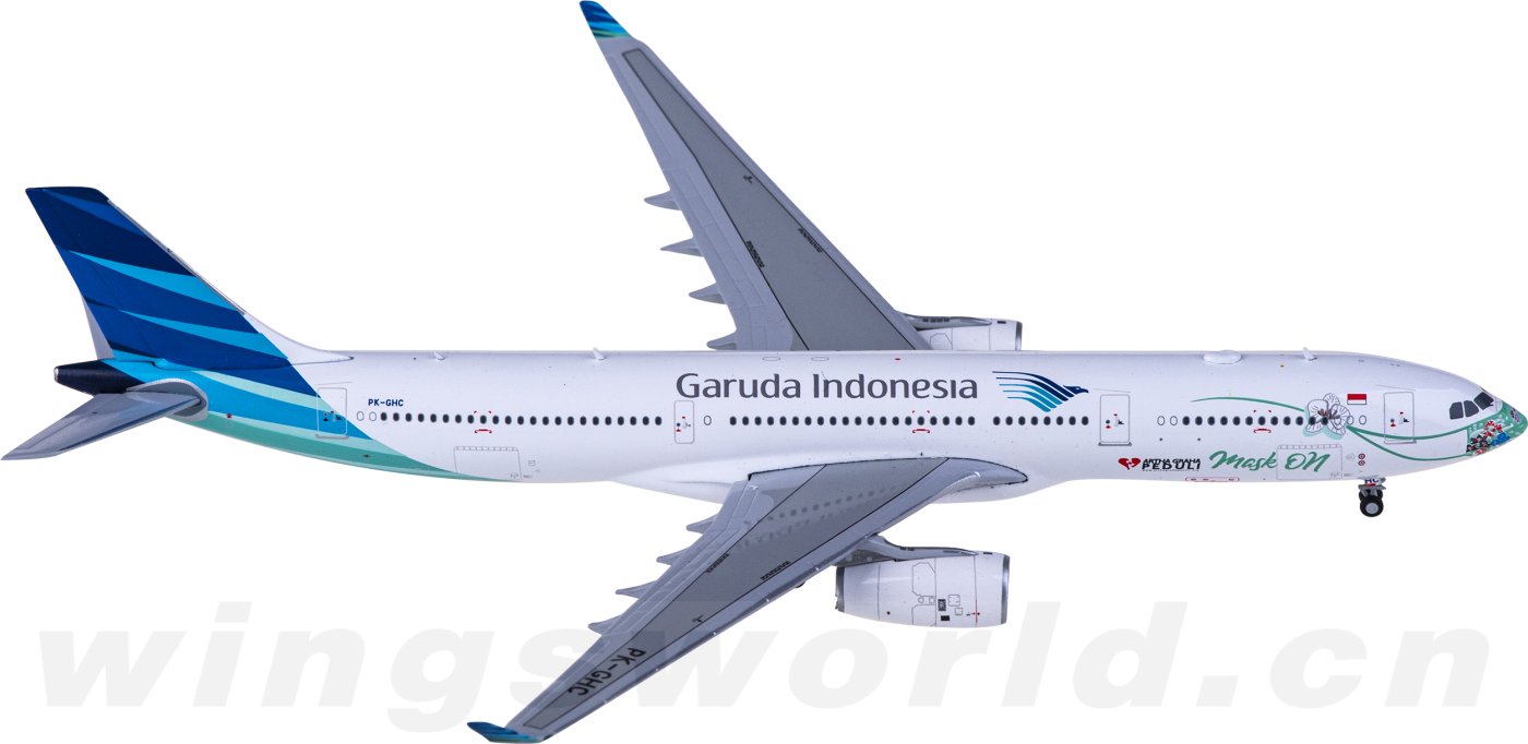 LH4216 Garuda Indonesia 印度尼西亚鹰航 Airbus A330-300 PK-GHC JC Wings 1:400 -飞机模型世界