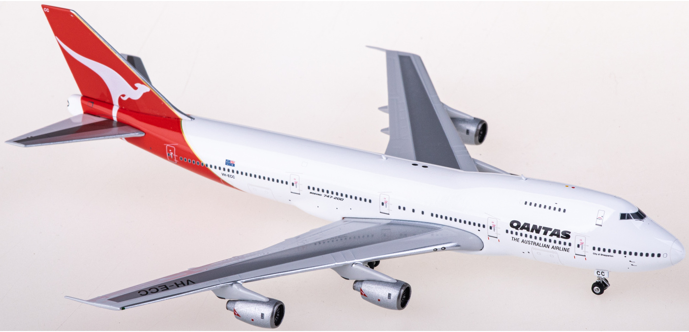 PH04528 Qantas 澳洲航空 Boeing 747-200 VH-ECC Phoenix 1:400 -飞机模型世界