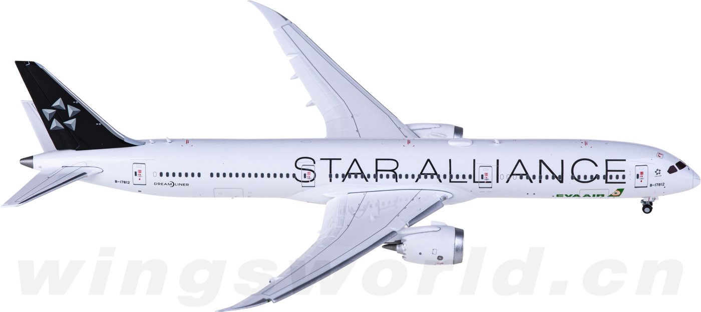 XX40136A EVA Air 长荣航空 Boeing 787-10 Dreamliner B-17812 星空联盟 襟翼放下版 JC ...