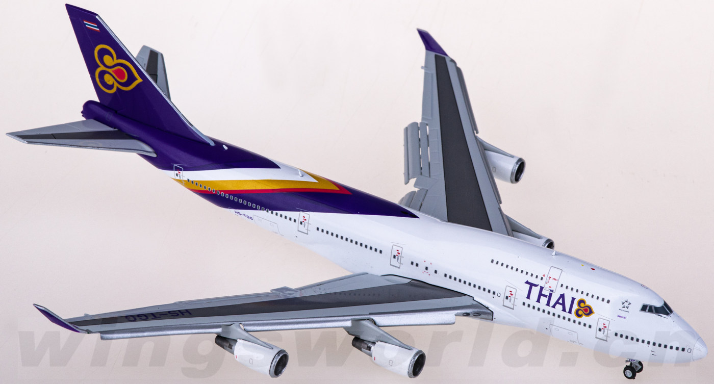 LH4215A Thai Airways 泰国国际航空 Boeing 747-400 HS-TGG 襟翼放下版 JC Wings 1:400 -飞机模型世界