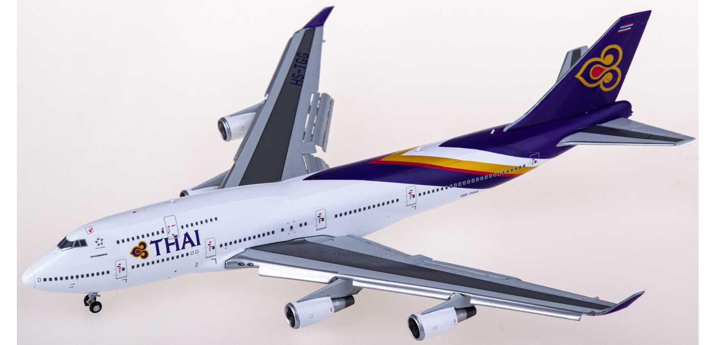 LH4215A Thai Airways 泰国国际航空 Boeing 747-400 HS-TGG 襟翼放下版 JC Wings 1:400 -飞机模型世界