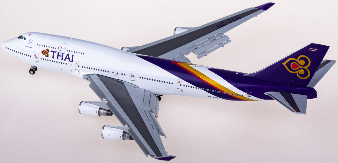 LH4215A Thai Airways 泰国国际航空 Boeing 747-400 HS-TGG 襟翼放下版 JC Wings 1:400 -飞机模型世界