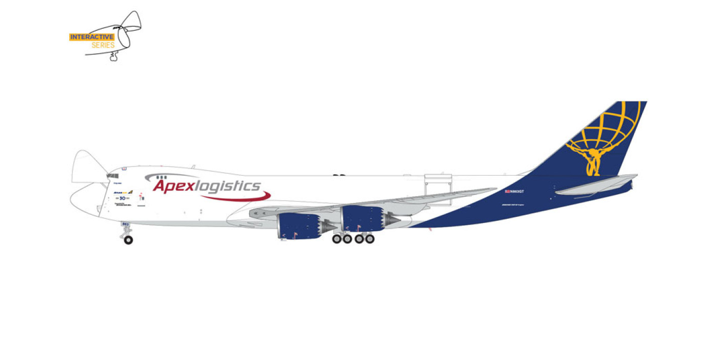 G2GTI1238 Atlas Air 阿特拉斯航空 Boeing 747-8 N863GT 开门货机 Geminijets 1:200 ...