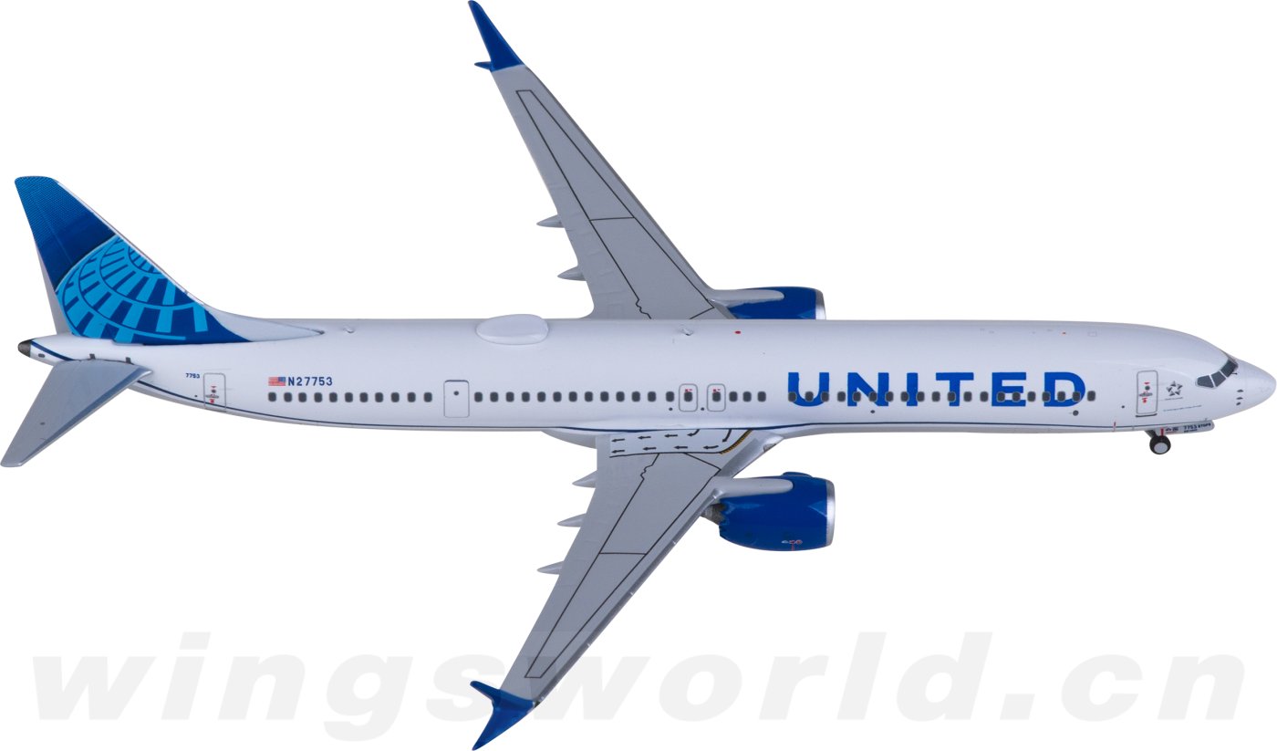 NG90001 United Airlines 美国联合航空 Boeing 737 MAX 10 N27753 NGmodels 1:400 ...