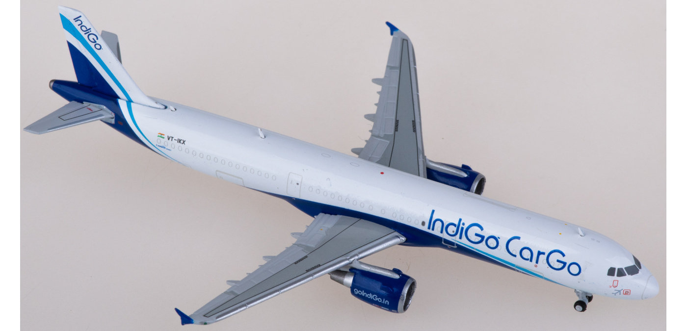 XX40173 IndiGo Airbus A321 VT-IKX 货机 JC Wings 1:400 -飞机模型世界