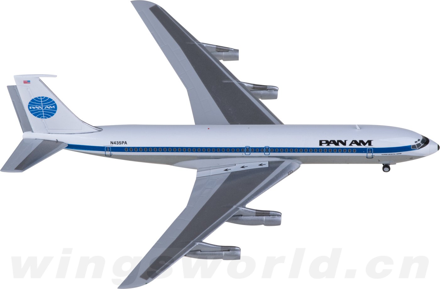 BB4-707-003 Pan Am 泛美航空 Boeing 707-300B N435PA & 贴纸 JC Wings 1:400 -飞机模型世界