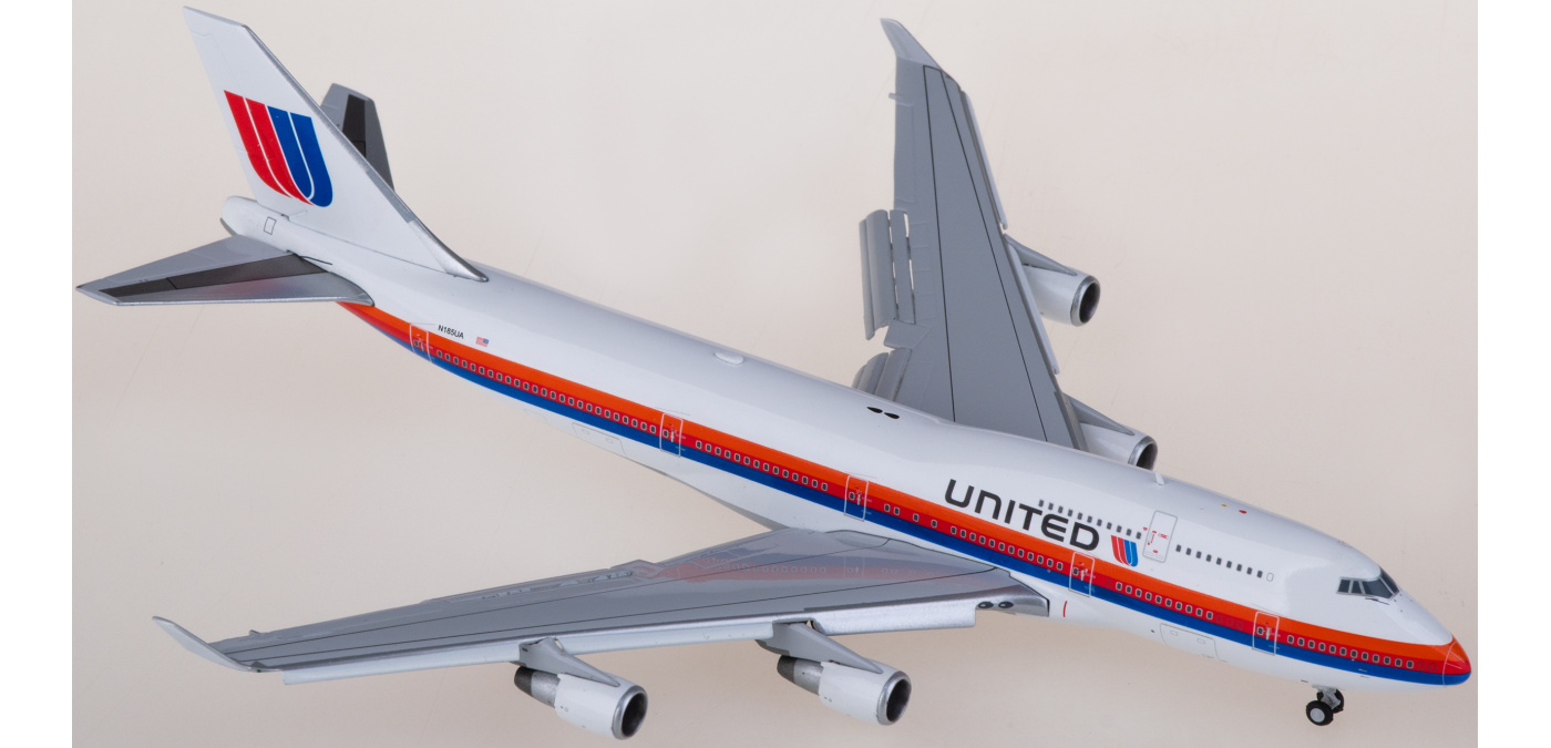 XX40088A United Airlines 美国联合航空 Boeing 747-400 N185UA 襟翼放下版 JC Wings 1: ...