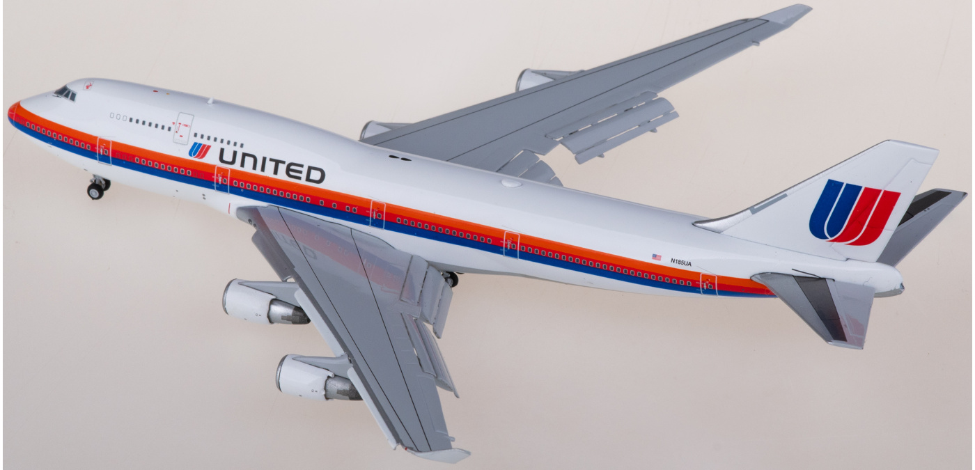 XX40088A United Airlines 美国联合航空 Boeing 747-400 N185UA 襟翼放下版 JC Wings 1: ...