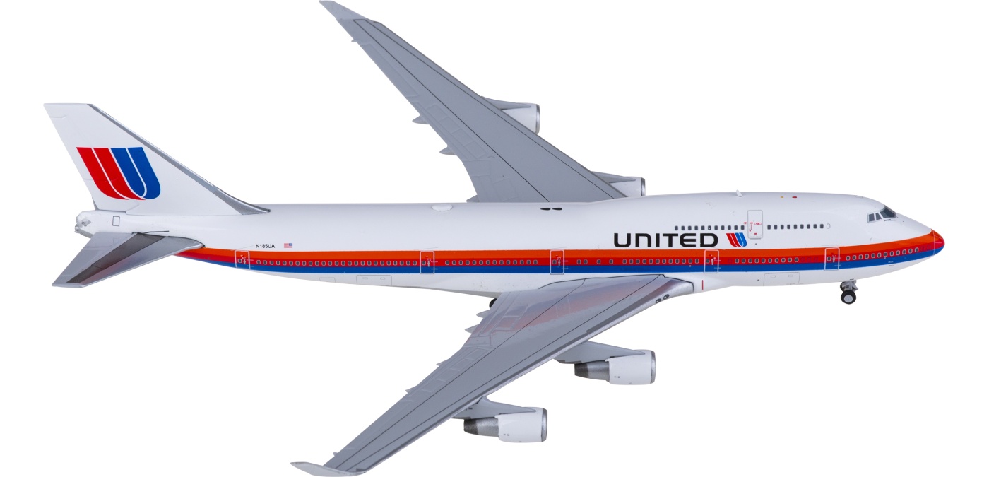 XX40088 United Airlines 美国联合航空 Boeing 747-400 N185UA JC Wings 1:400 -飞机模型世界