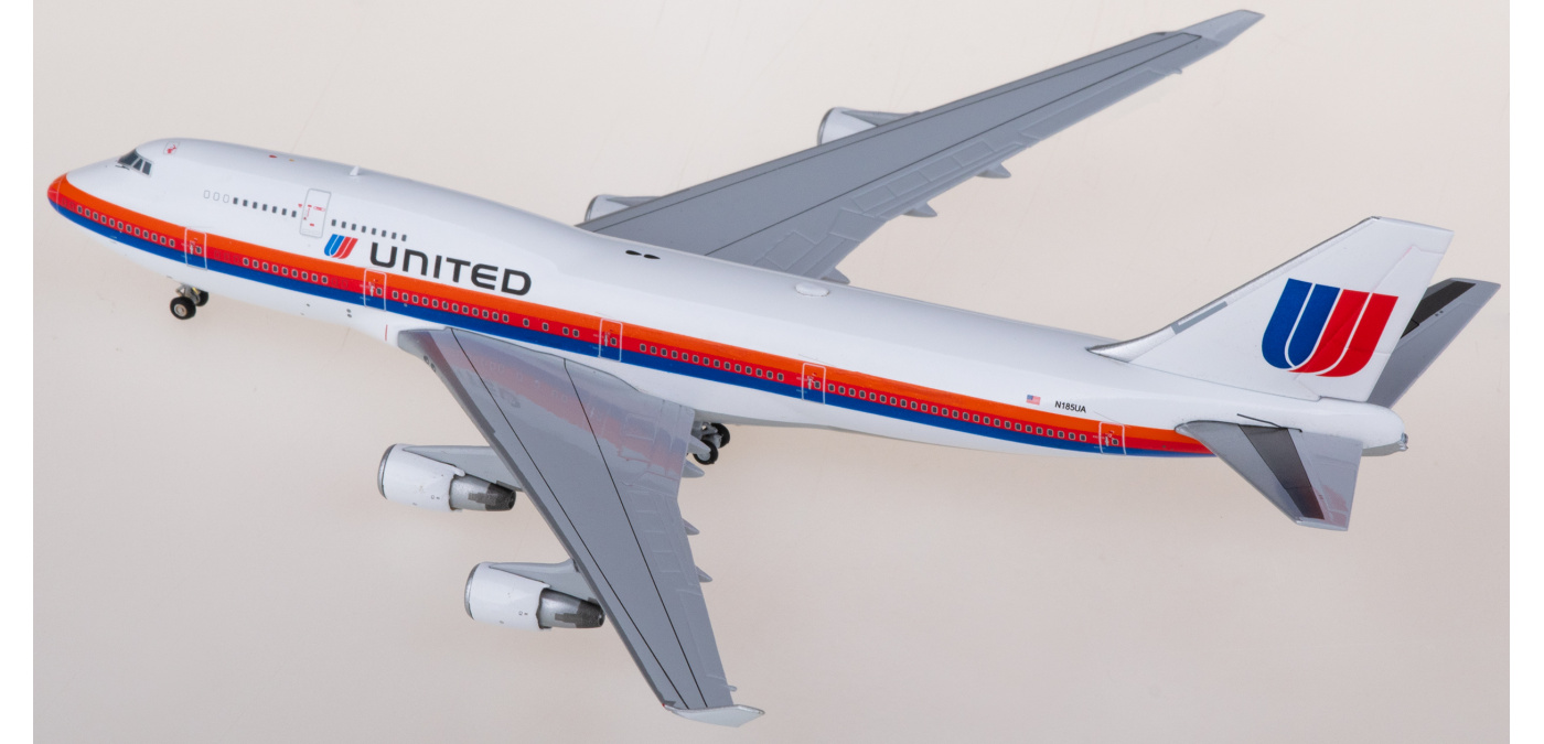 XX40088 United Airlines 美国联合航空 Boeing 747-400 N185UA JC Wings 1:400 -飞机模型世界