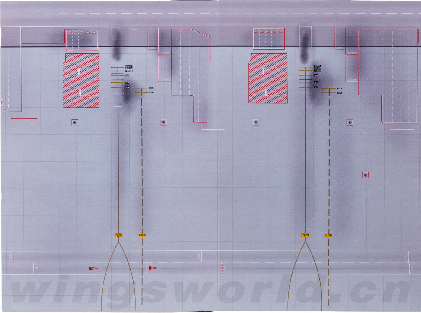 FWDP-SC-4074 停机坪地板 D N26 N28 210 x 297 毫米*2张 Fantasy Wings 1:400 -飞机模型世界