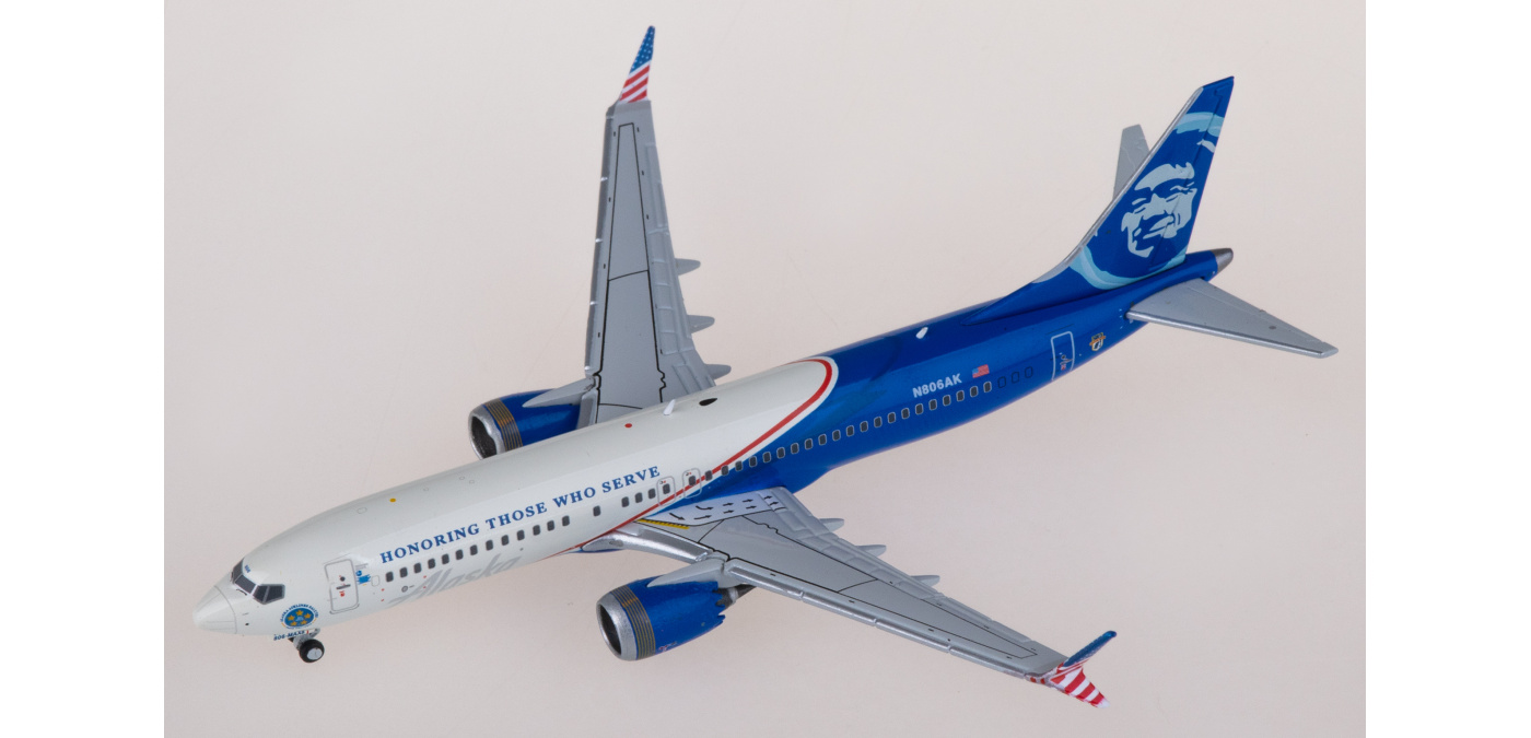 GJASA2258 Alaska Airlines 阿拉斯加航空 Boeing 737 MAX 8 N806AK Geminijets 1: ...