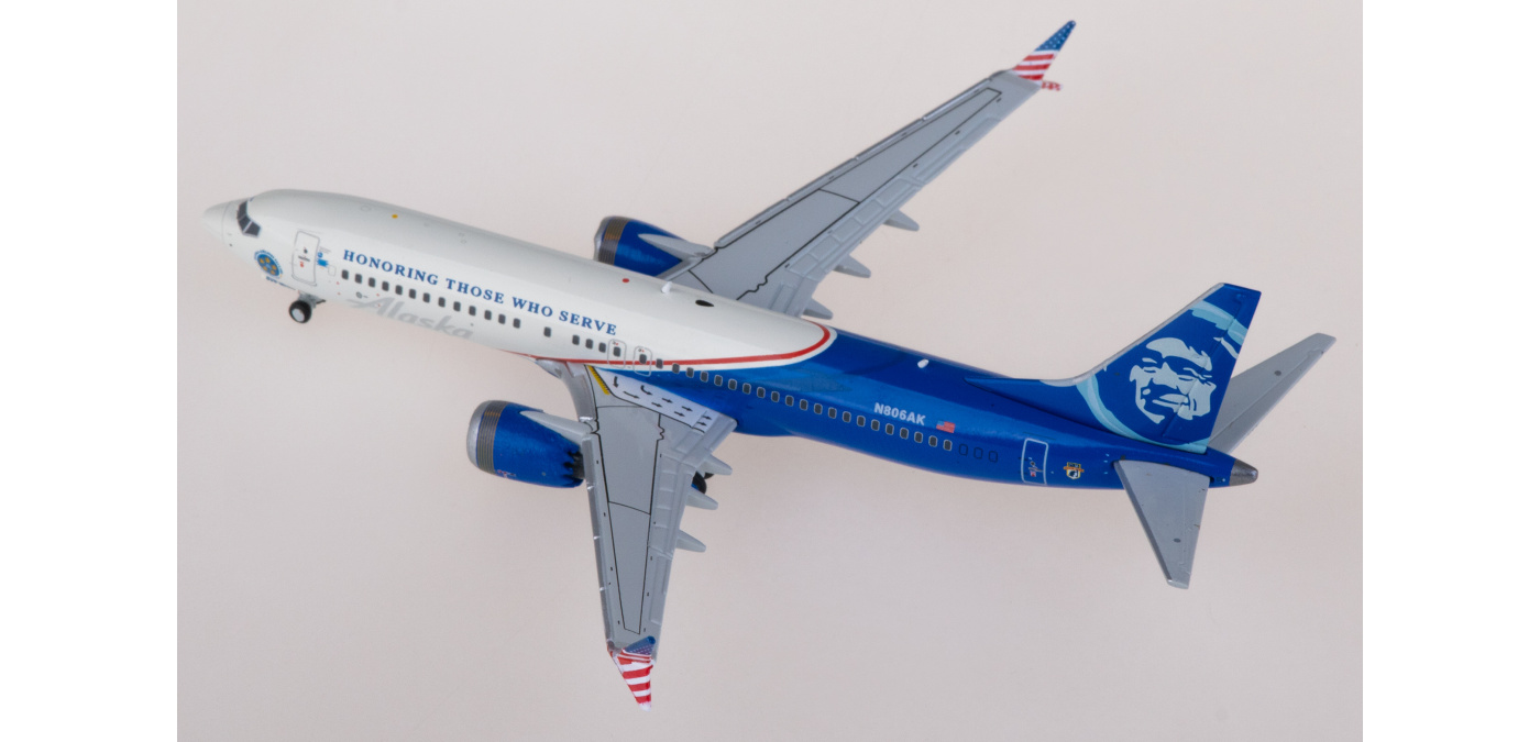 GJASA2258 Alaska Airlines 阿拉斯加航空 Boeing 737 MAX 8 N806AK Geminijets 1: ...
