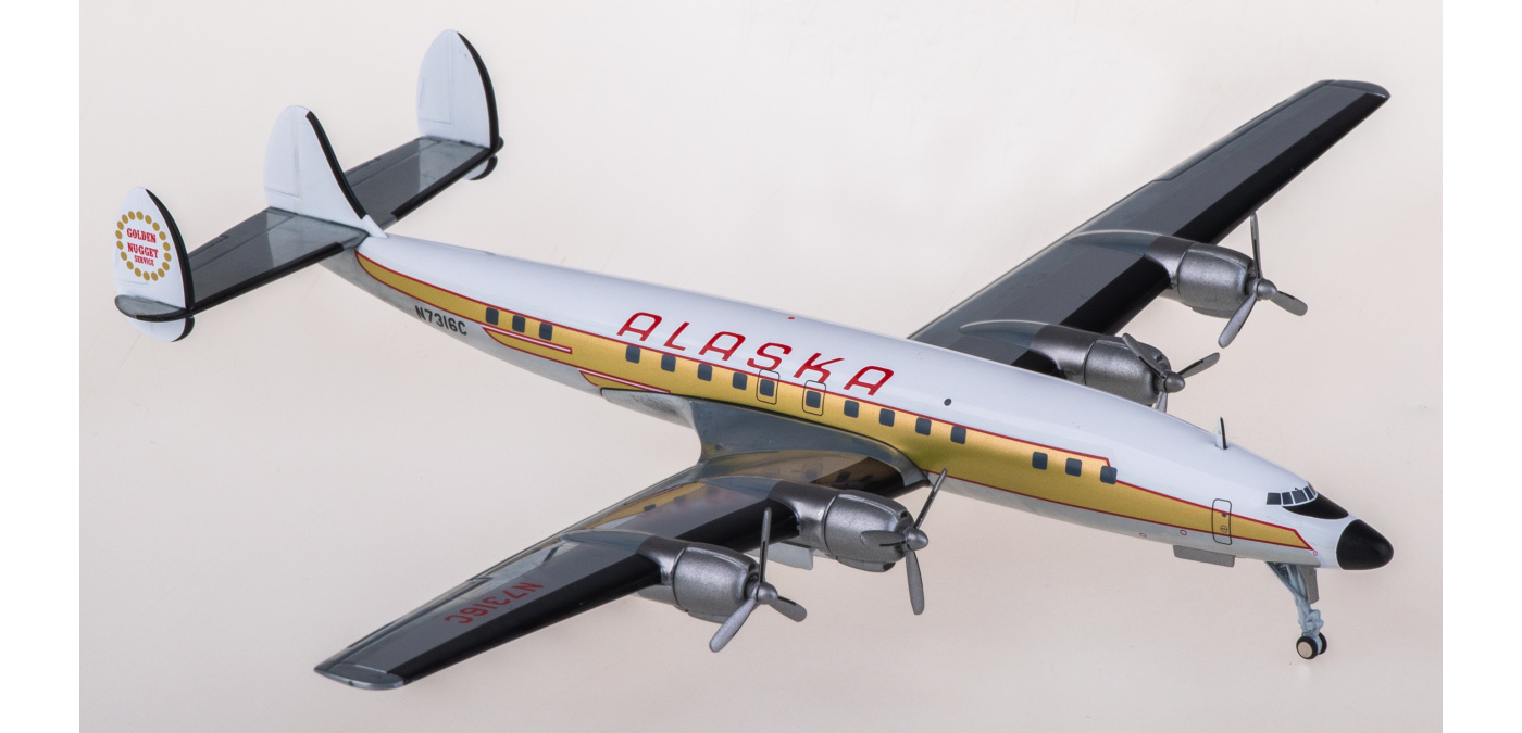 573023 Alaska Airlines 阿拉斯加航空 Lockheed L-1649A Starliner N7316C Herpa 1 ...
