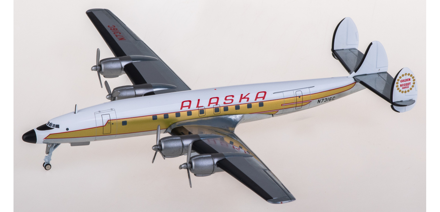 573023 Alaska Airlines 阿拉斯加航空 Lockheed L-1649A Starliner N7316C Herpa 1 ...