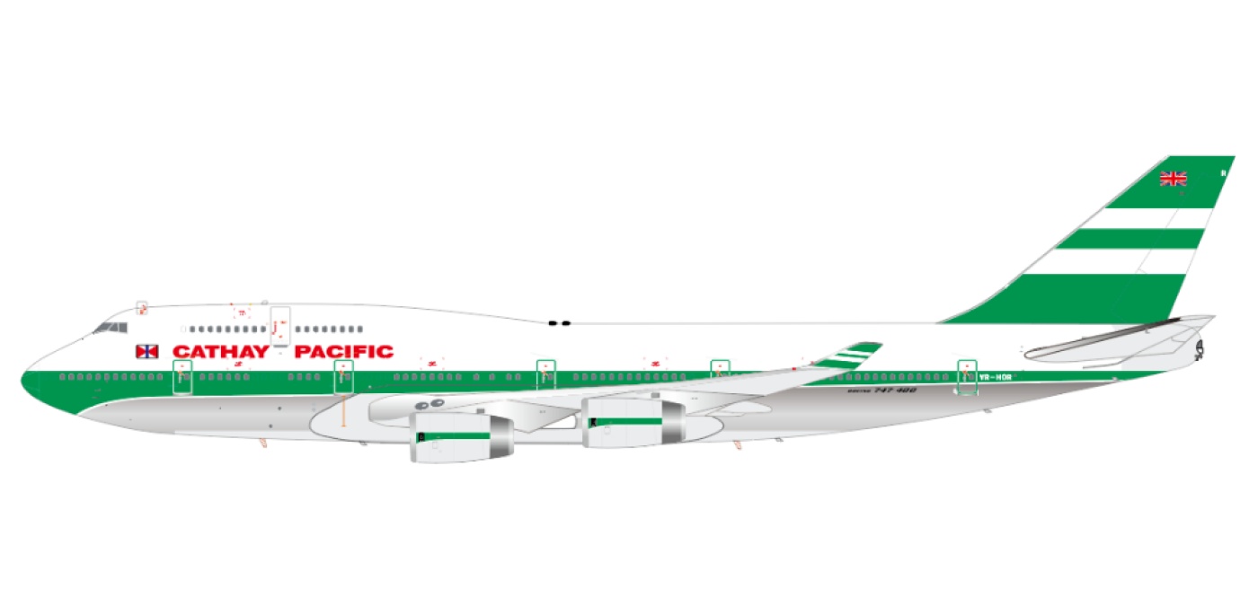 SA2101 Cathay Pacific 国泰航空 Boeing 747-400 VR-HOR JC Wings 1:200 -飞机模型世界
