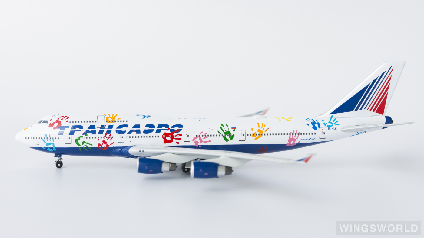Witty 1:400 Boeing 747-400 Transaero Airlines 俄罗斯洲际航空 WT4744026 EI-XLK ...