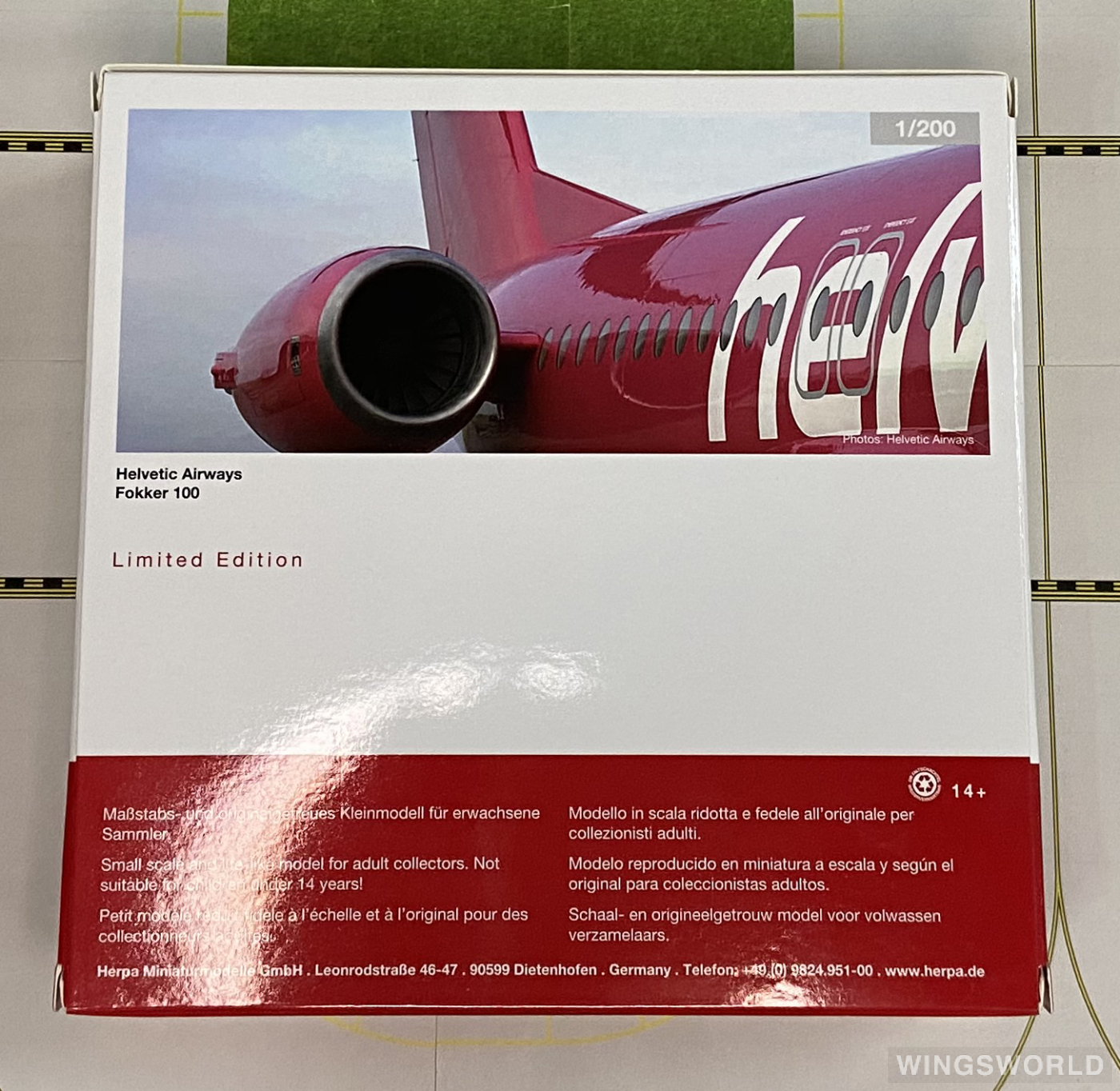 Herpa 1:200 Fokker 100 Helvetic Airways 海尔维航空 559966 HB-JVC 的照片 作者 ...