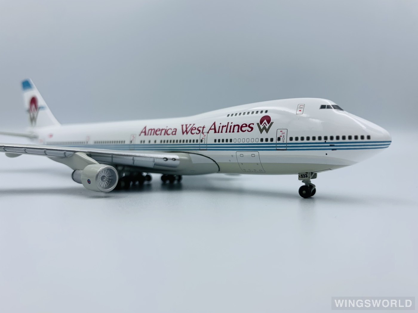 Big Bird 1:400 Boeing 747-200 America West Airlines 美西航空 15637 N533AW 的 ...
