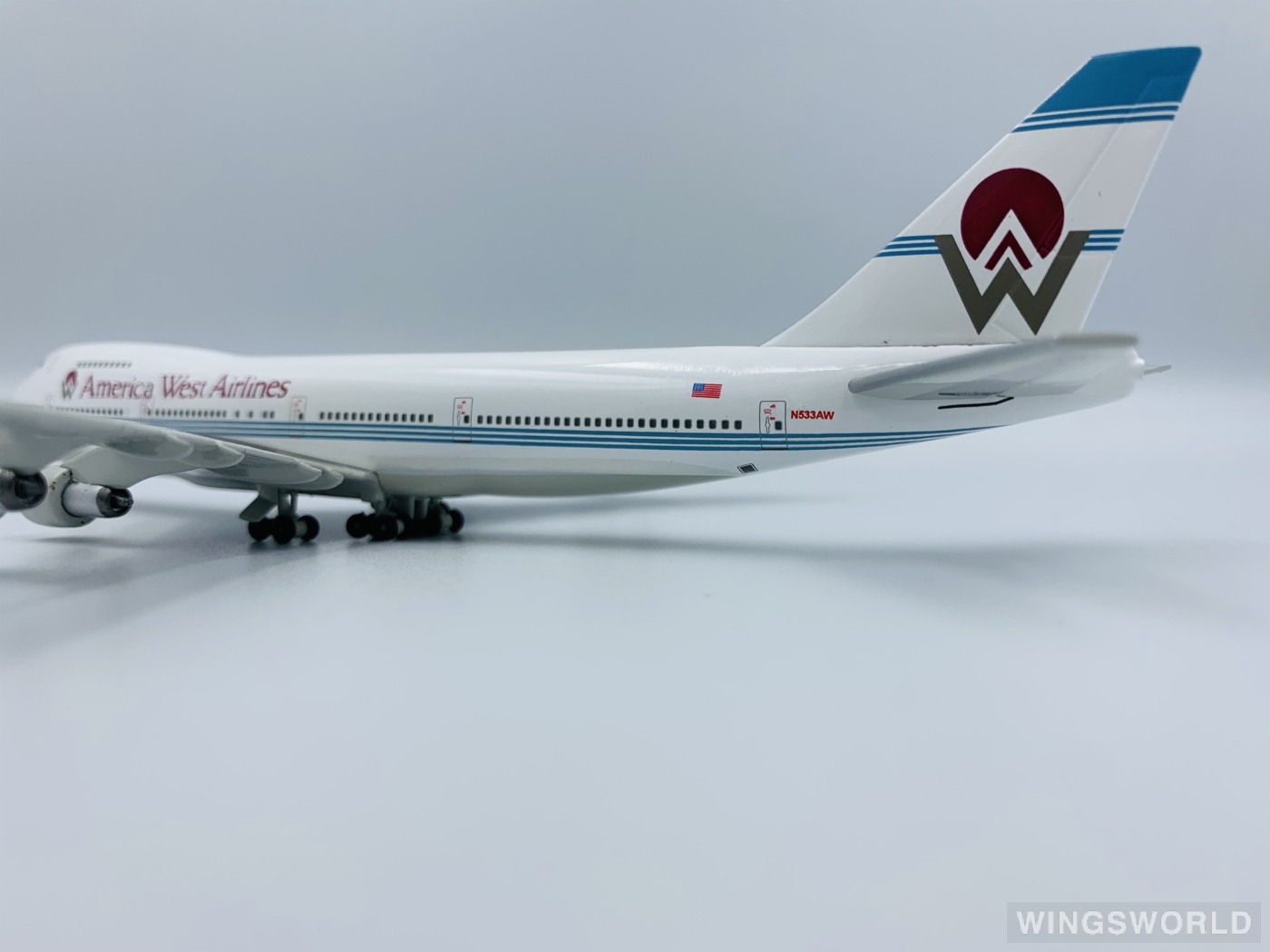 Big Bird 1:400 Boeing 747-200 America West Airlines 美西航空 15637 N533AW 的 ...