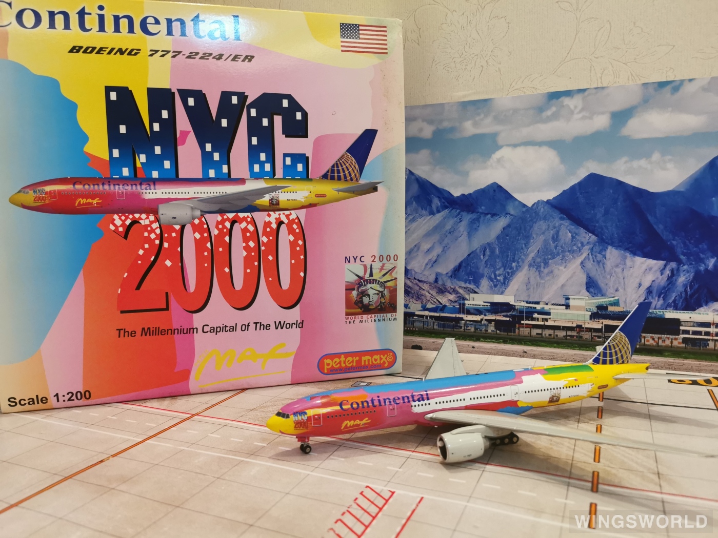 JC Wings 1:200 Boeing 777-200 Continental Airlines 美国大陆航空 XX2108 N77014 ...