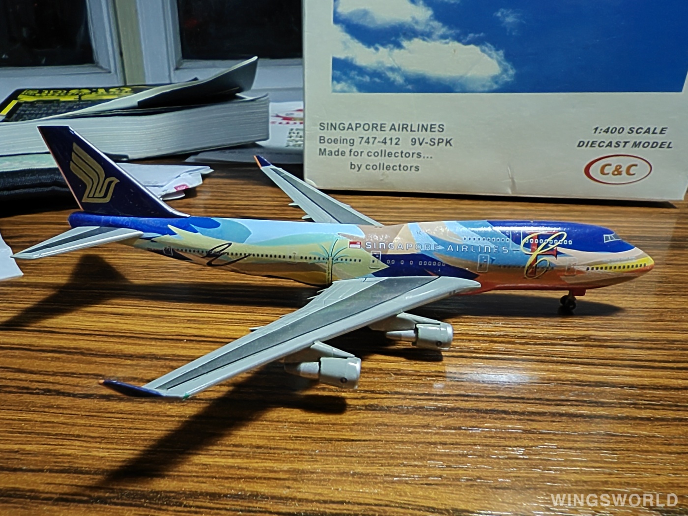 C&C Wings 1:400 Boeing 747-400 Singapore Airlines 新加坡航空 2006007 9V-SPL ...
