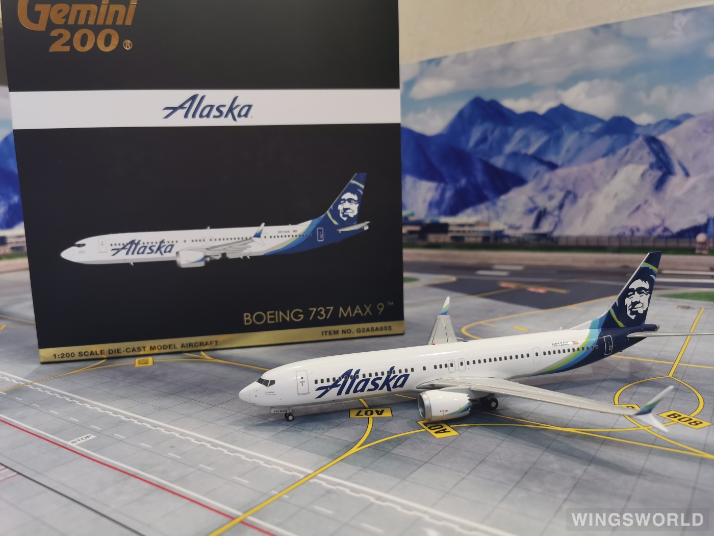 Geminijets 1:200 Boeing 737 MAX 9 Alaska Airlines 阿拉斯加航空 G2ASA855 ...