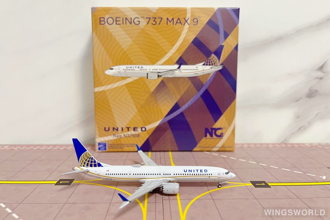 NGmodels 1:400 Boeing 737 MAX 9 United Airlines 美国联合航空 NG89001 N37508 的 ...