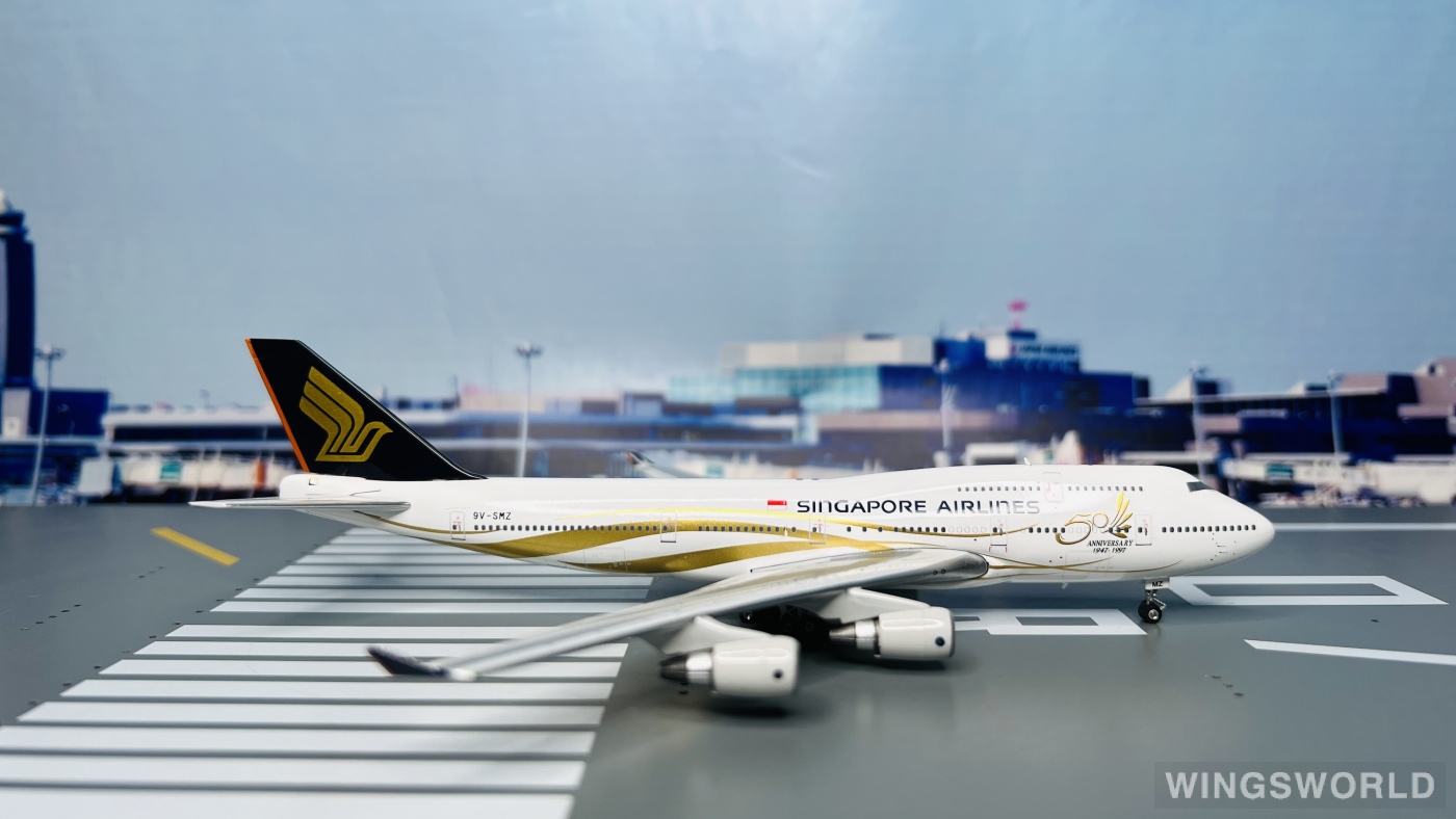 Phoenix 1:400 Boeing 747-400 Singapore Airlines 新加坡航空 PH10809 9V-SMZ "50th Anniversary" colors ...